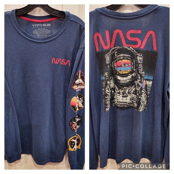 Fifth Sun | Shirts | Nasa Fifth Sun T Shirt Long Sleeve L Blue Mens ...